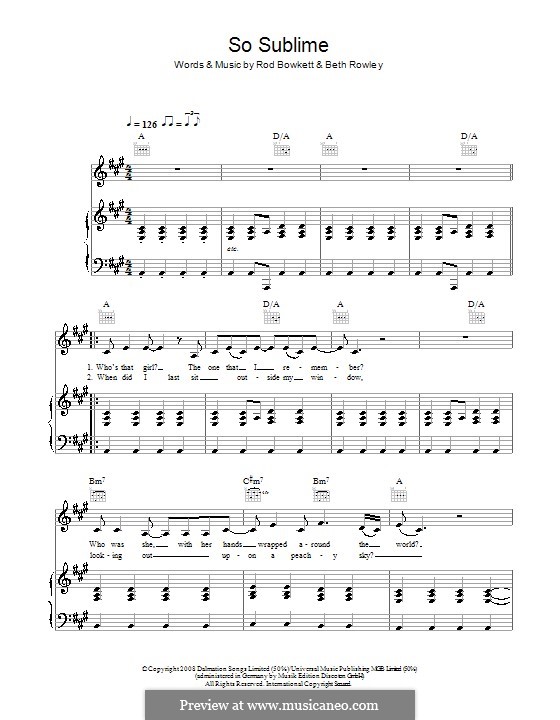 So Sublime von R. Bowkett - Noten auf MusicaNeo