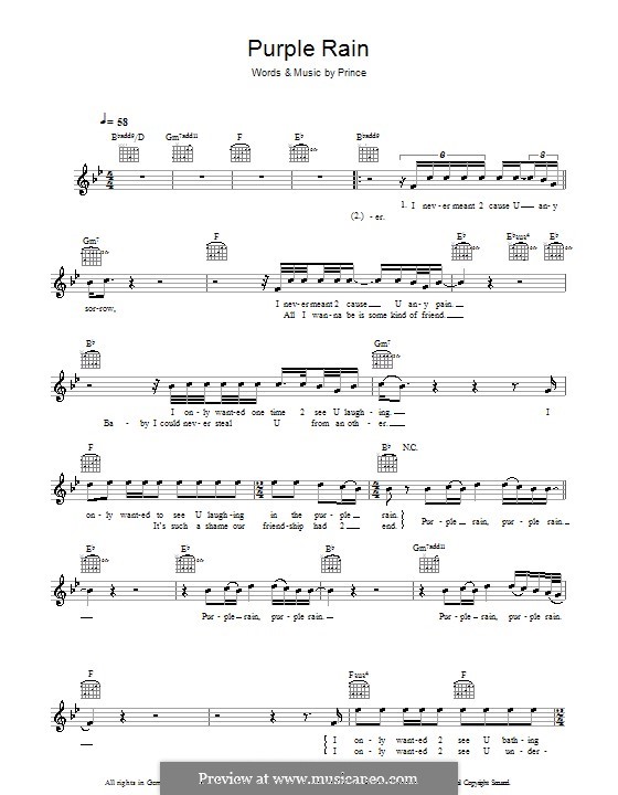 Purple Rain von Prince - Noten auf MusicaNeo