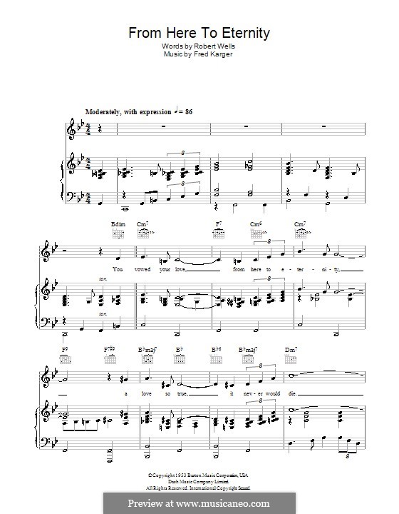 From Here To Eternity (Frank Sinatra) von F. Karger - Noten auf MusicaNeo