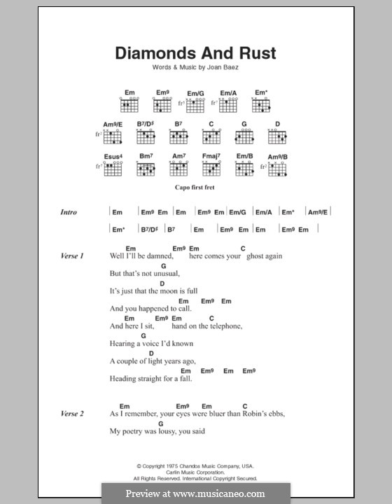 Diamonds and Rust von J. Baez - Noten auf MusicaNeo