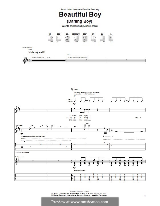 Beautiful Boy (Darling Boy) von J. Lennon - Noten auf MusicaNeo