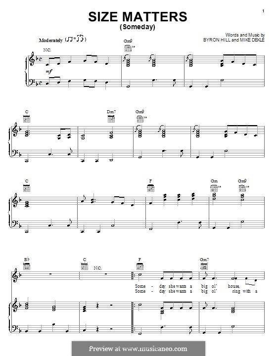 Size Matters (Someday) von B. Hill, M. Dekle - Noten auf MusicaNeo