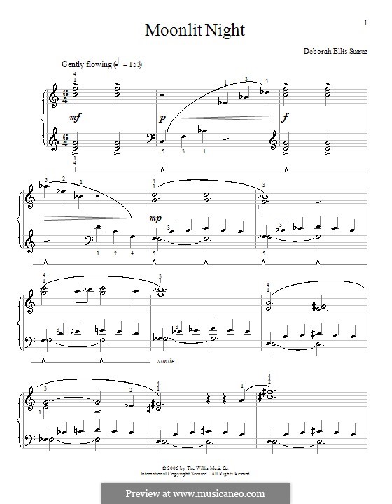 Moonlit Night von D.E. Suarez - Noten auf MusicaNeo