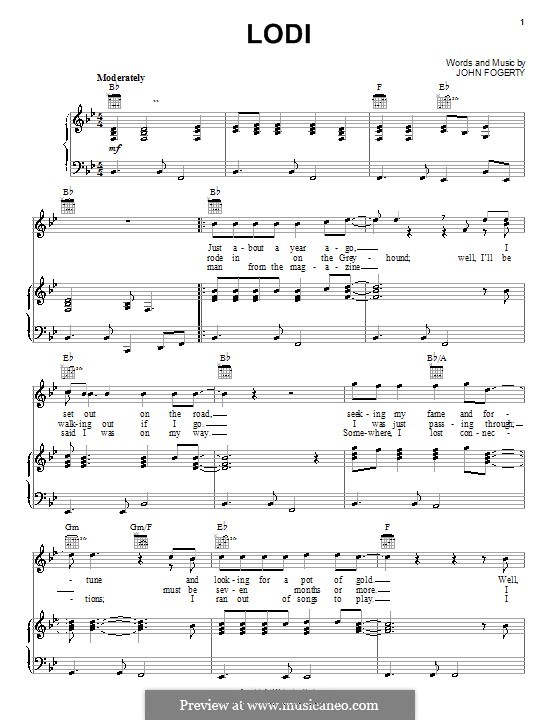 Lodi (Creedence Clearwater Revival) von J.C. Fogerty - Noten auf MusicaNeo