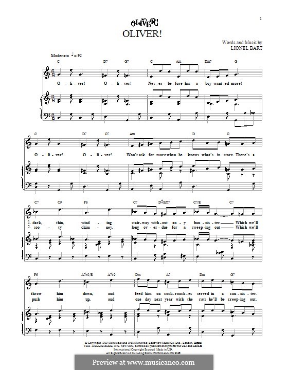Oliver! von L. Bart - Noten auf MusicaNeo