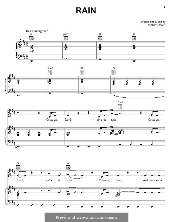 Rain (Alabama) von R. Owen - Noten auf MusicaNeo