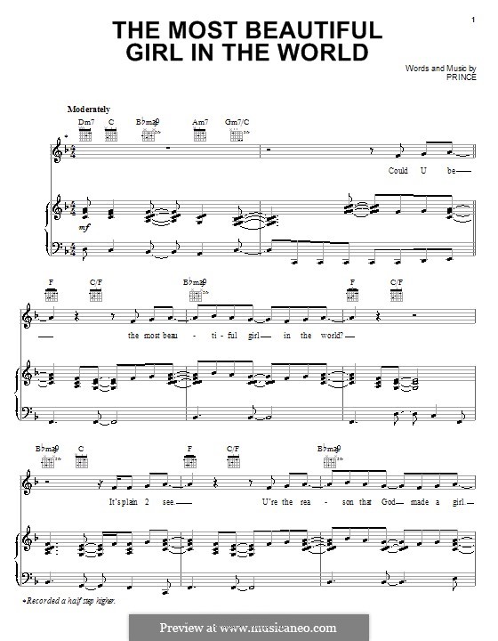 The Most Beautiful Girl in the World von Prince - Noten auf MusicaNeo