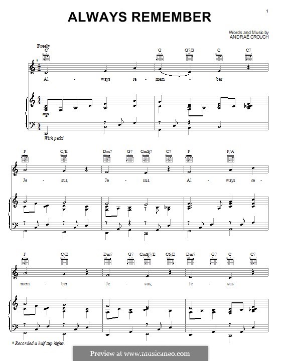 Always Remember von A. Crouch - Noten auf MusicaNeo