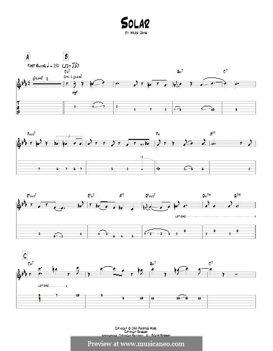 Solar von M. Davis - Noten auf MusicaNeo