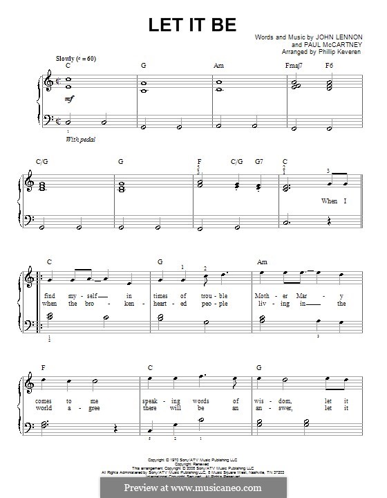 Piano version (Let it Be (The Beatles)) von J. Lennon, P. McCartney auf ...