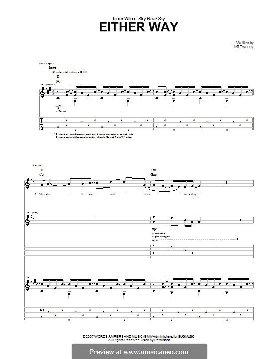 Either Way (Wilco) von J. Tweedy - Noten auf MusicaNeo