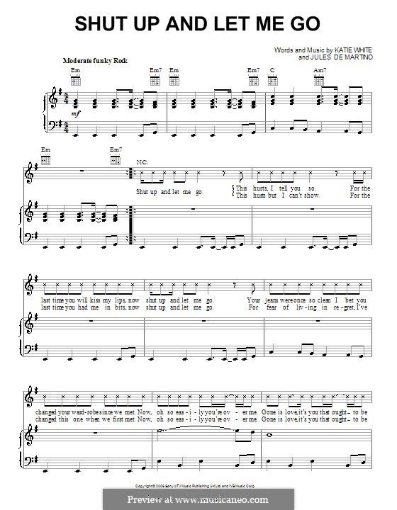 Shut Up and Let Me Go (The Ting Tings) von J.D. Martino, K. White auf MusicaNeo