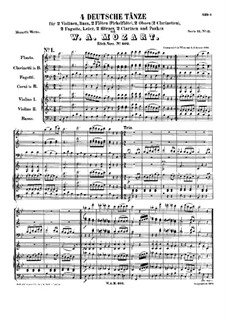 Vier deutsche Tänze, K.602 von W.A. Mozart - Noten auf MusicaNeo