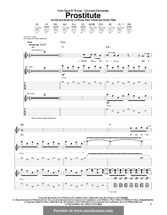 Prostitute (Guns N' Roses) von W.A. Rose, P. Tobias, R. Finck auf MusicaNeo