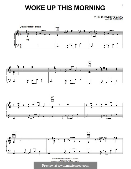 Woke Up This Morning von J. Bihari - Noten auf MusicaNeo