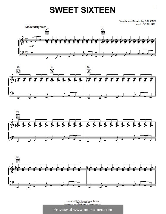 Sweet Sixteen von J. Bihari - Noten auf MusicaNeo