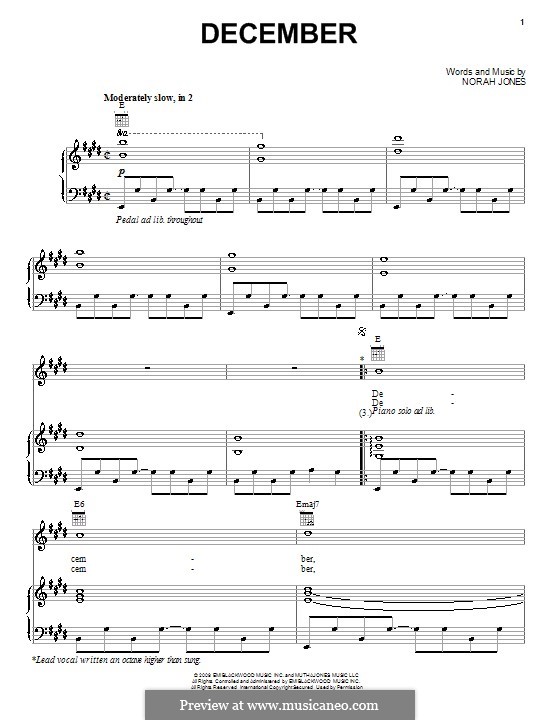 December Von N Jones Noten Auf Musicaneo