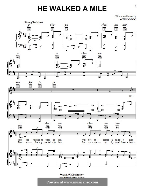 He Walked a Mile (Clay Crosse) von D. Muckala - Noten auf MusicaNeo