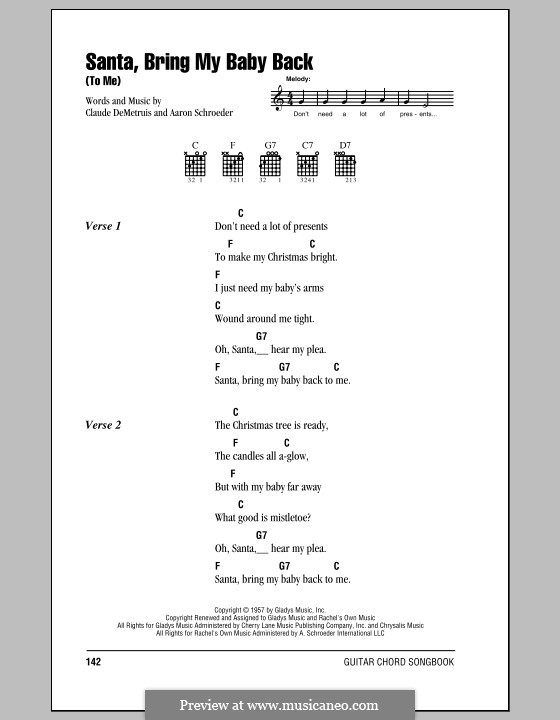 Santa, Bring My Baby Back (To Me) von A. Schroeder, C. DeMetrius auf ...