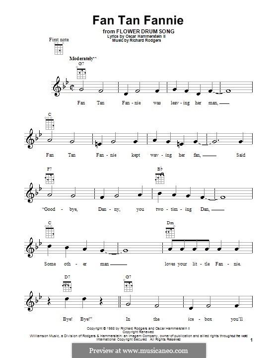 Fan Tan Fannie (from Flower Drum Song) von R. Rodgers - Noten auf MusicaNeo