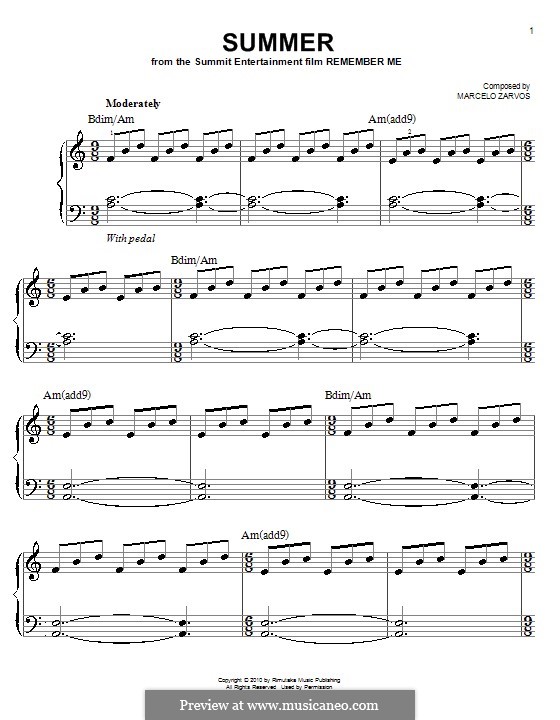 Summer von M. Zarvos - Noten auf MusicaNeo