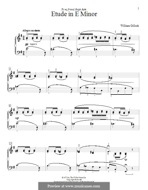 Etüde in e-Moll von W. Gillock - Noten auf MusicaNeo
