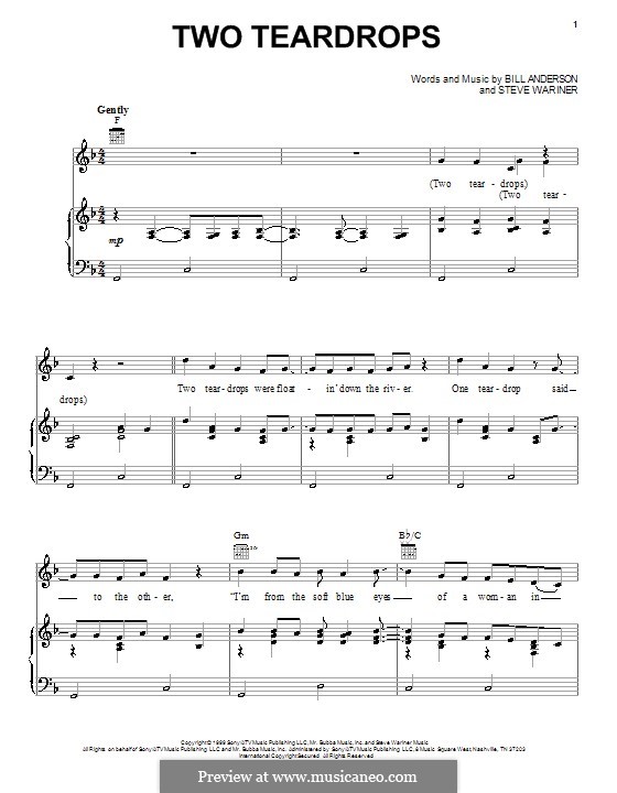 Two Teardrops von B. Anderson - Noten auf MusicaNeo