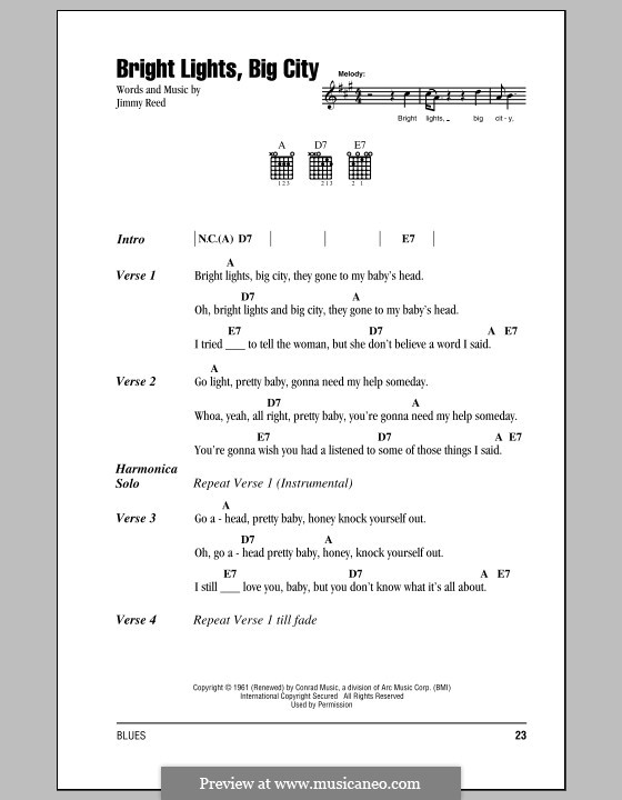 Bright Lights, Big City von J. Reed - Noten auf MusicaNeo