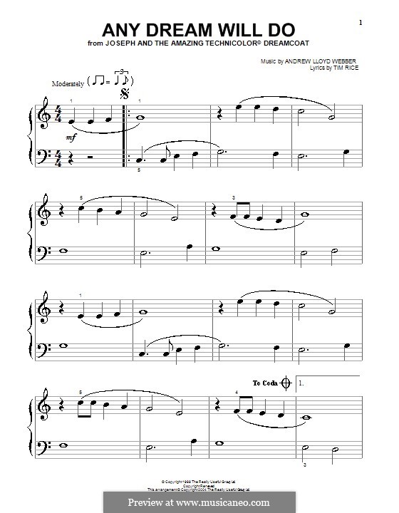 Any Dream Will Do (Joseph and The Amazing Technicolor Dreamcoat) von A ...