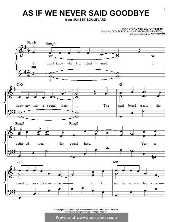 As if We Never Said Goodbye (Sunset Boulevard) von A.L. Webber auf MusicaNeo