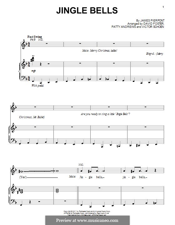 Vocal version (Jingle Bells) von J.L. Pierpont - Noten auf MusicaNeo