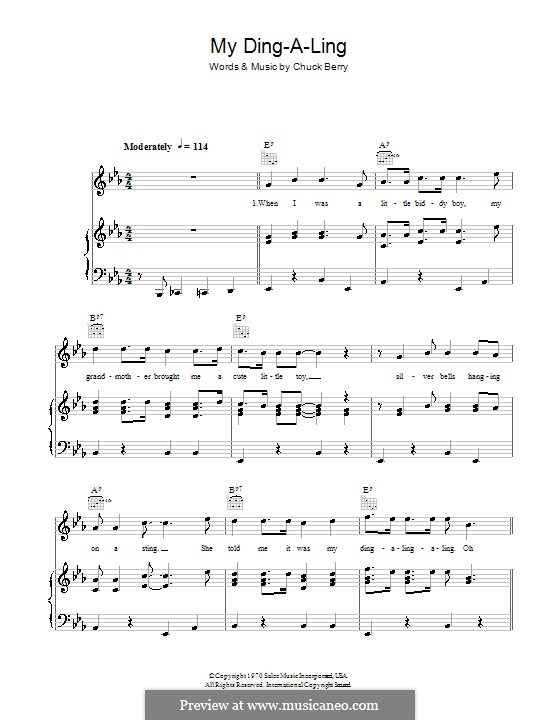 My Ding-a-Ling von C. Berry - Noten auf MusicaNeo