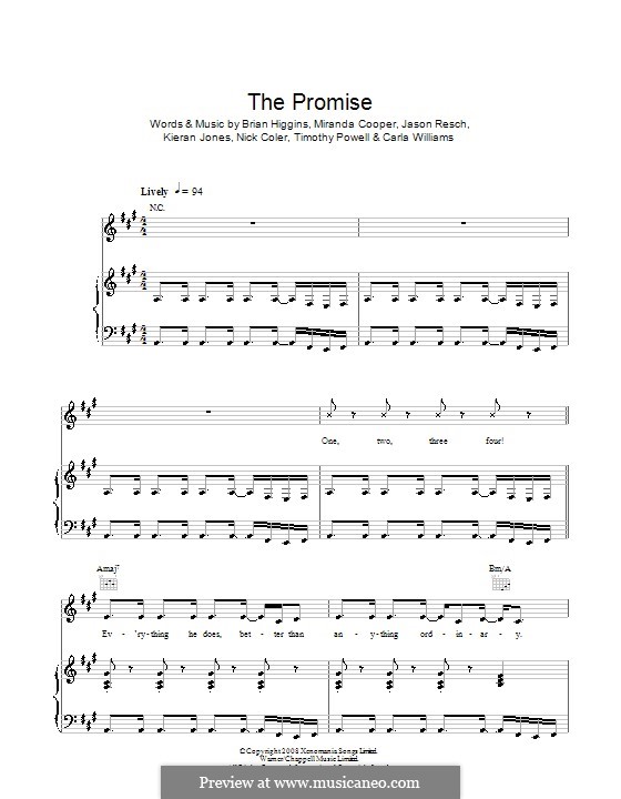 The Promise (Girls Aloud) von B. Higgins, C. Williams, J. Resch, K ...
