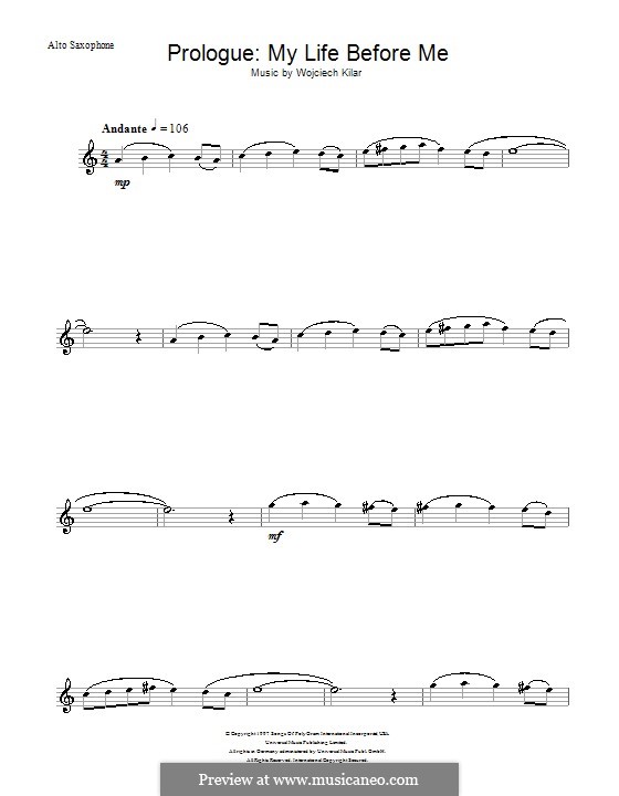 Prologue: My Life Before Me (from The Portrait of a Lady) von W. Kilar ...