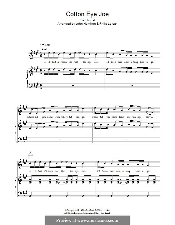 Cotton-Eye Joe (Rednex) von folklore - Noten auf MusicaNeo