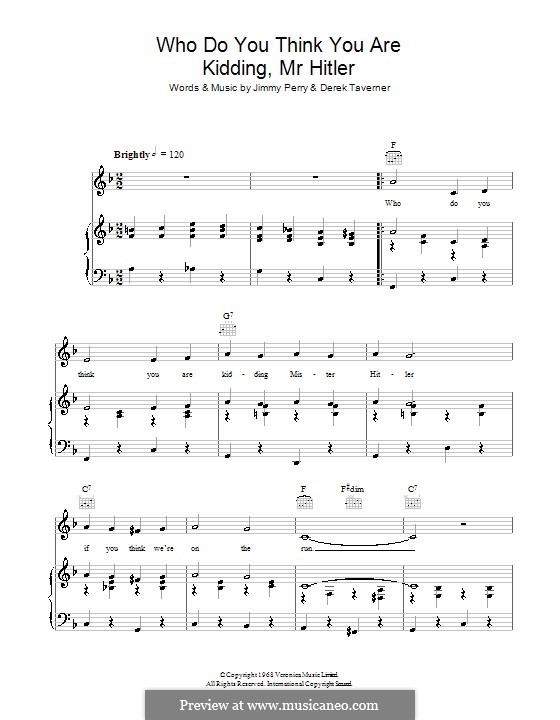 Who Do You Think You Are Kidding, Mr. Hitler? (theme from Dad's Army ...