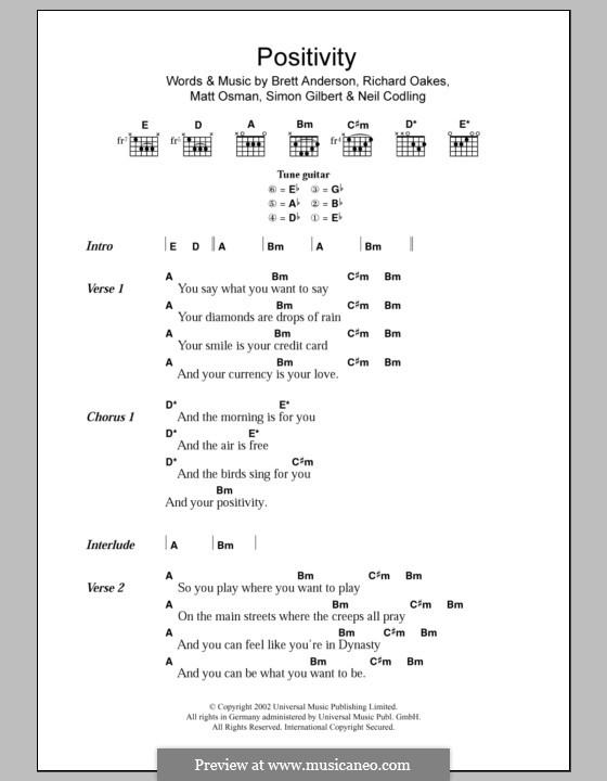 Positivity (Suede) von B. Anderson, M. Osman, N. Codling, R. Oakes, S ...