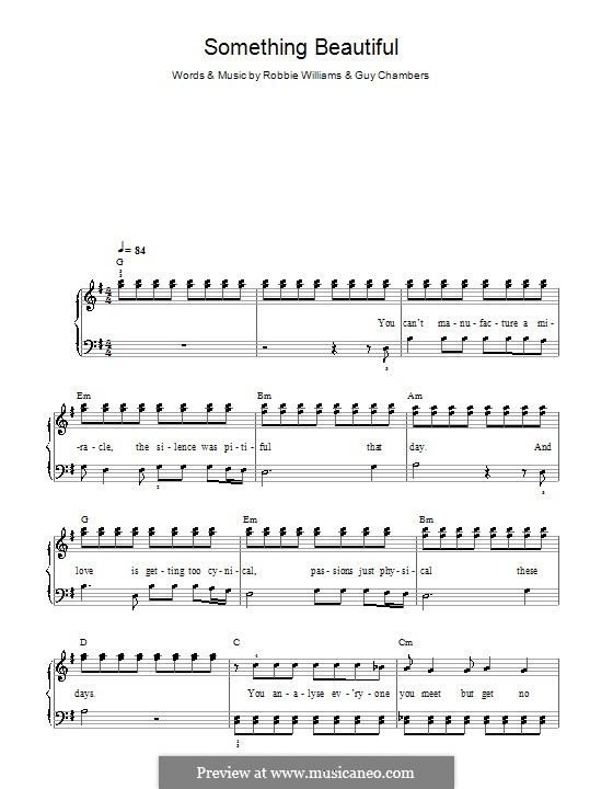 Something Beautiful von G. Chambers, R. Williams - Noten auf MusicaNeo