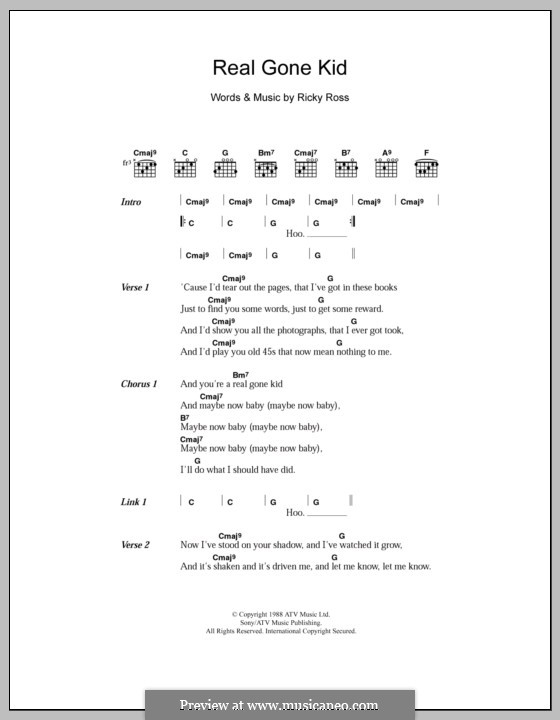Real Gone Kid (Deacon Blue) von R. Ross - Noten auf MusicaNeo