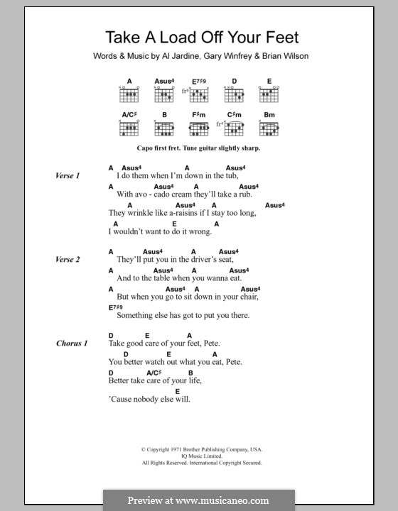 Take a Load Off Your Feet (The Beach Boys) von A. Jardine, B. Wilson, G ...