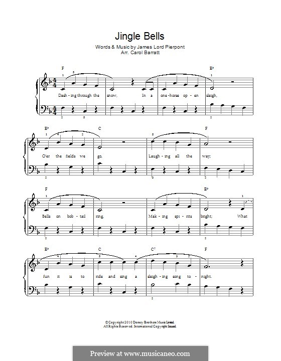 Vocal version (Jingle Bells) von J.L. Pierpont - Noten auf MusicaNeo
