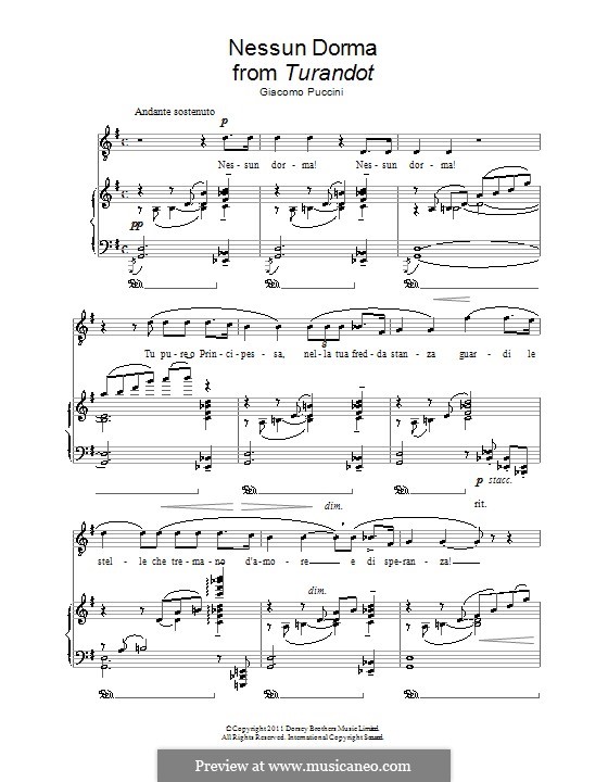 Turandot von G. Puccini - Noten auf MusicaNeo
