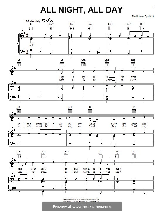 All Night, All Day von folklore - Noten auf MusicaNeo