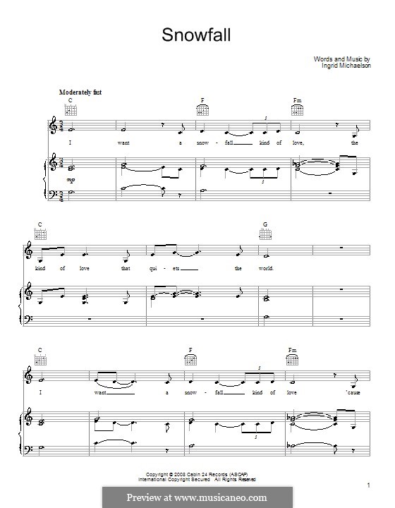 Snowfall von I. Michaelson - Noten auf MusicaNeo
