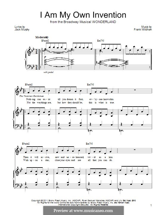 I am My Own Invention von F. Wildhorn - Noten auf MusicaNeo