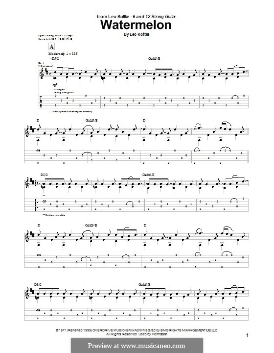 Watermelon von L. Kottke - Noten auf MusicaNeo