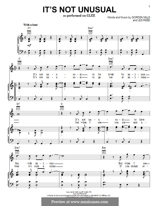 It's not Unusual (Tom Jones) von G. Mills, L. Reed - Noten auf MusicaNeo