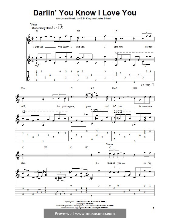 Darlin' You Know I Love You von J. Bihari - Noten auf MusicaNeo