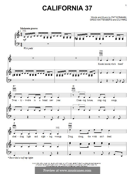 California 37 (Train) von G. Wattenberg, P. Monahan, D. Parq auf MusicaNeo