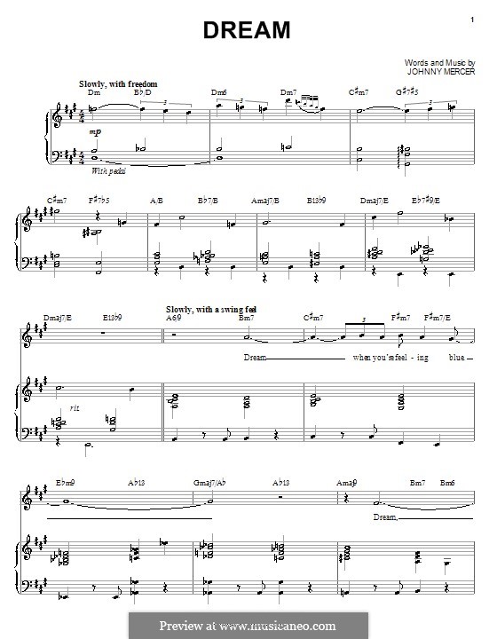 Dream (Frank Sinatra) von J. Mercer - Noten auf MusicaNeo